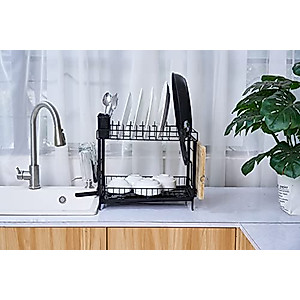 Premium Racks 2 Tier Dish Rack - Large Capacity - New Drainage System - Modern Design