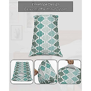 Edwiinsa Teal Ombre Pillow Covers Standard Size Set of 2 20x26 Bed Pillow, Grey Modern Abstract Art Aesthetics Plush Soft Comfort for Hair/Skin Cooling Pillowcases with Envelop Closure