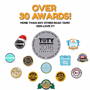 PlayTape Road Tape for Toy Cars - Sticks to Flat Surfaces; No Residue; 60 ft. x 2 in. Black Roadway