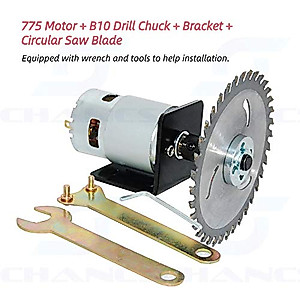 CHANCS 775 Motor DC 12V/24V Table Saw Kit High Power Torque Circular Saw With Saw Blade Chuck And Saw Blade