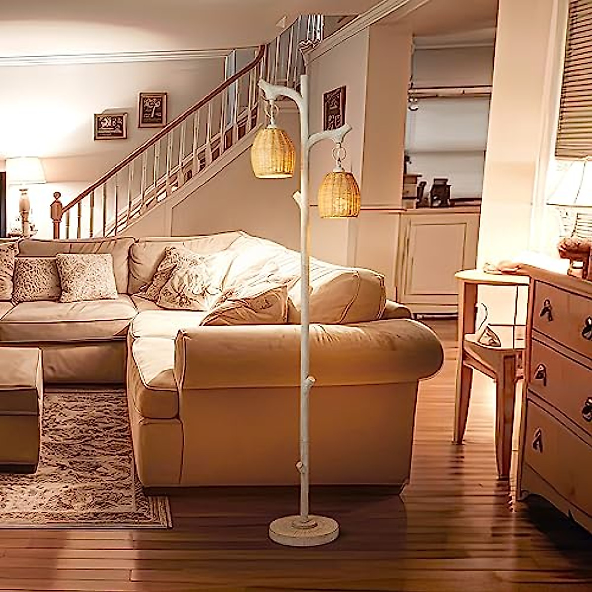 Rustic 65" Farmhouse Floor Lamp for Cozy Spaces