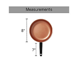 IKO Copper Ceramic Nonstick Frying Pan, Dishwasher Safe skillet, Soft Touch Handle Cookware
