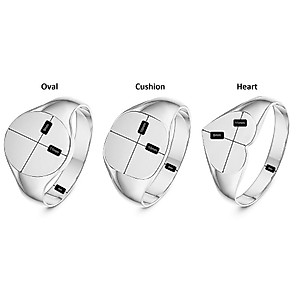 LANDA JEWEL Ladies Sterling Silver Heart Shape Medium Weight Polished Signet Ring 8x11mm (7.5)