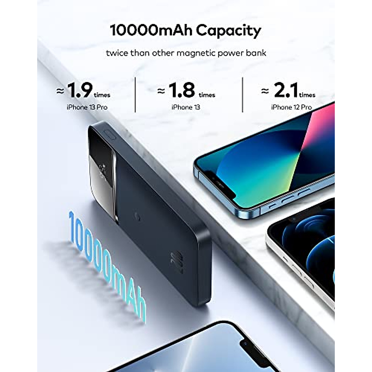 Baseus Magsafe Battery Pack, Wireless Portable Charger Stronger Magnetic for iPhone 14/13/12 Series, PD 20W Fast Charging Wired Power Bank for iPhone Magsafe Accessories