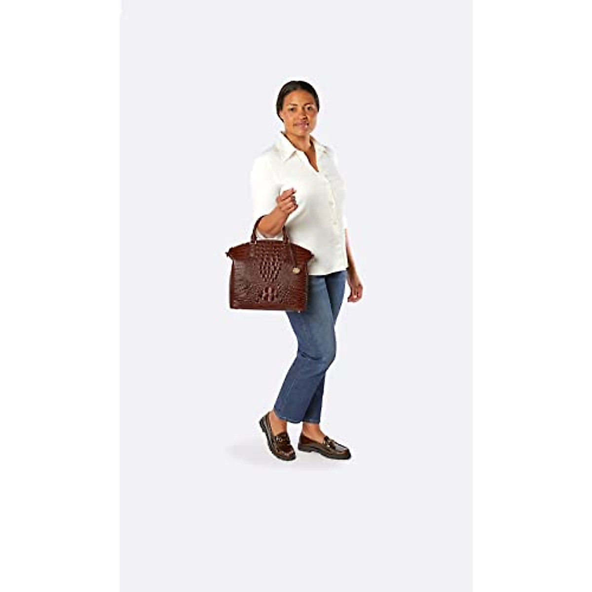 BRAHMIN Espresso Ombre Melbourne Large Duxbury Satchel