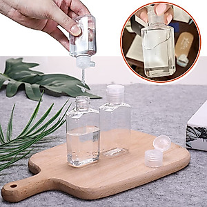 Jnnzzggu 40 Pack 2 Oz Plastic Refillable Bottles with Flip Cap,Clear Empty Hand Sanitizer Bottles,Portable Reusable Containers with Lids for Shampoo,Body Soap,Toner and Lotion
