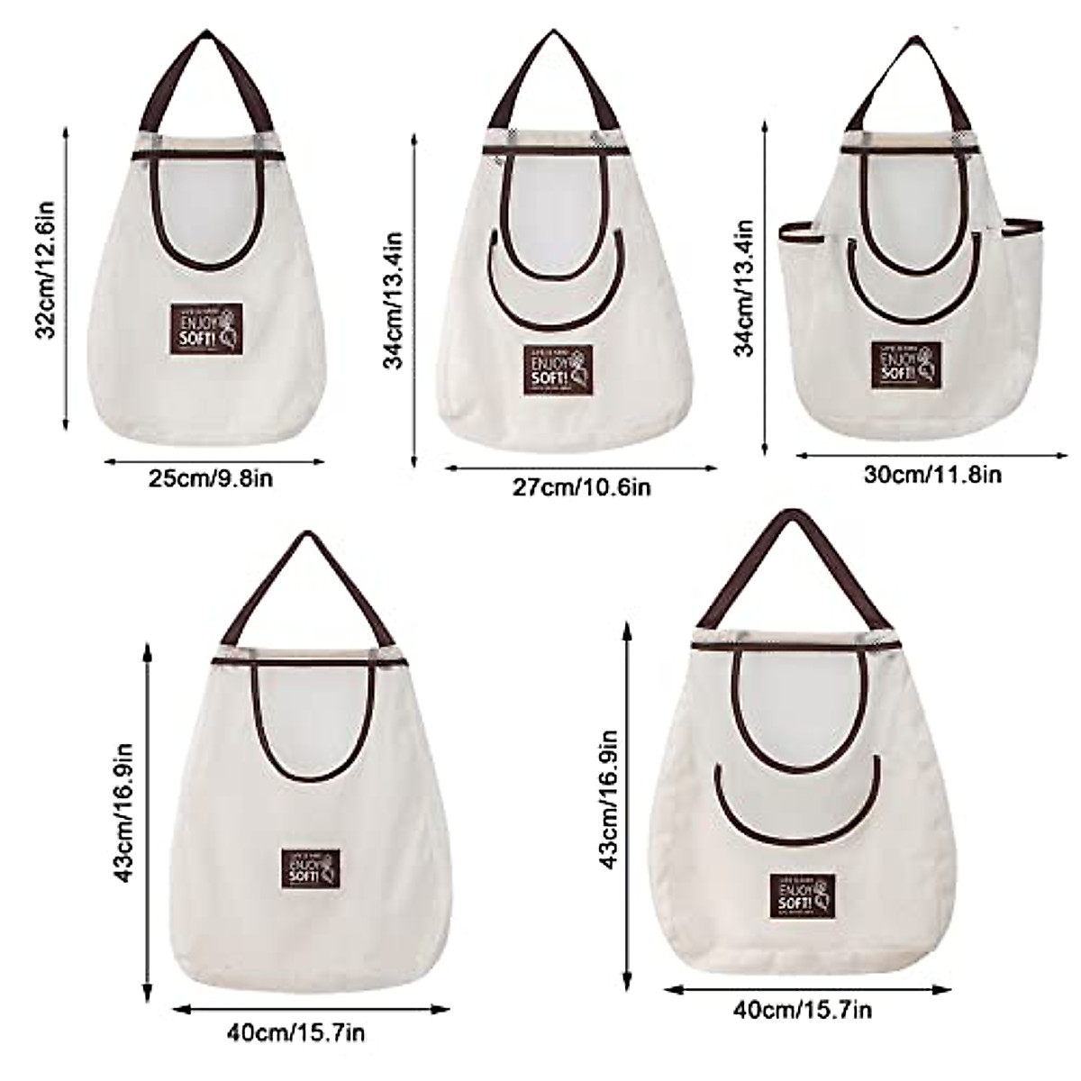 ACQTULOU 5 Pcs Reusable Hanging Storage Mesh Bags Durable & Strong Fruit and Vegetable Mesh Bags/Pulling resistance Storage Tote Bags for Garlics, Potatoes, Onions