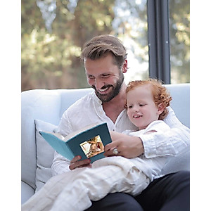 Small Photo Album 4x6 – Clear Pages, Linen Cover with Front Window, Pack of 2, Each Small Album Holds 52 Photos, Small Brag Book Photo Album for 4x6 Photos, Blue Fabric