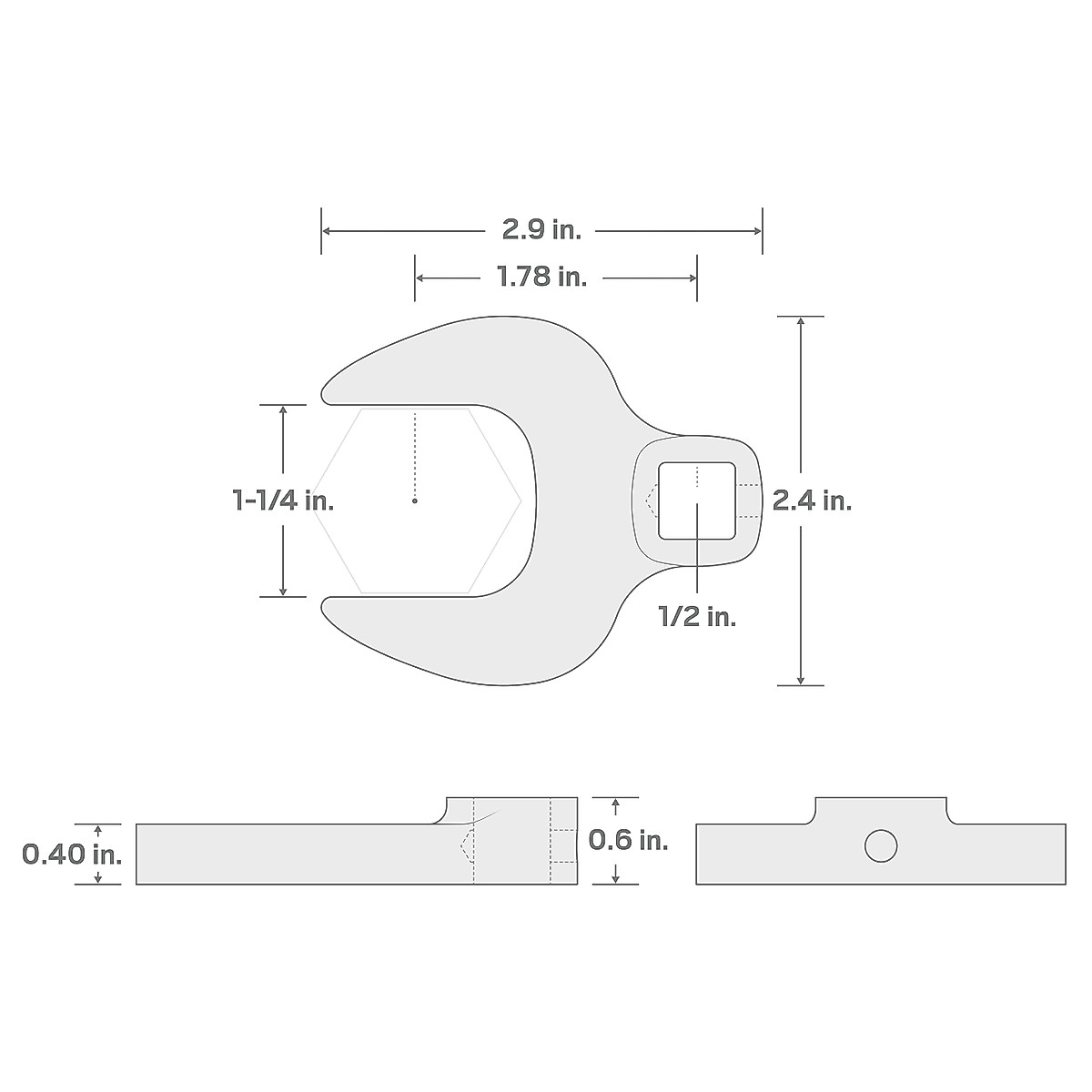 TEKTON 1/2 Inch Drive x 1-1/4 Inch Crowfoot Wrench | WCF23032