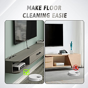 Pmnianhua Floating TV Stand,47'' Wall Mounted Floating Media Console for TVs up to 50 inches,Floating TV Shelf with Storage for Gaming Consoles Small Spaces Apartments, Bedrooms (Light Grey Oak)