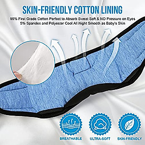 MUSICOZY Sleep Headphones Bluetooth 5.2 Headband Sleeping Headphones Eye Mask for Women Men Unisex, Wireless Music Mask Built-in Speakers Microphone Adjustable Strap for Side Sleepers Travel Office