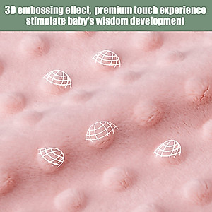 Porune Baby Blanket for Boys and Girls 28”X40” inches. Double Layer Minky dots and Minky Print,Ultra Soft with Flower Print Pattern Blanket Good for Toddler and Baby Newborn.