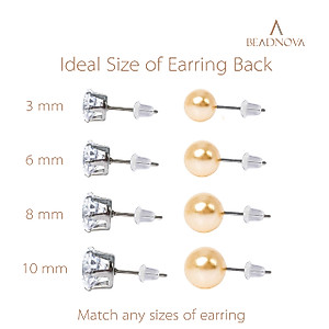 BEADNOVA Earring Backs for Studs Plastic Rubber Clear Earring Backs Silicone Pierced Earring Backings Secure Safety Hypoallergenic Earring Stoppers for Hook Earring (1000 pcs)