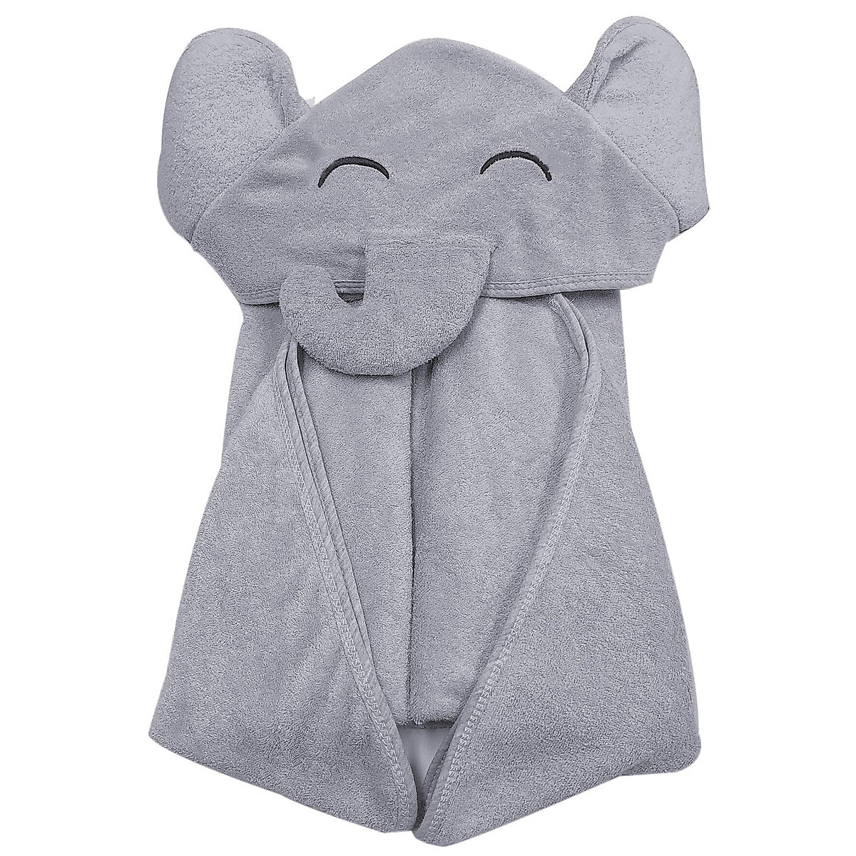 YOYOO Premium Baby Bath Towel – Viscose Derived from Bamboo, Baby Hooded Towels - Newborn Essential Cute Grey Little Elephant -Perfect Baby Registry Gifts for Boy Girl