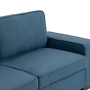 UIXE 80" Loveseat Sofa, Modern Love Seat Living Room 3-Seater Couches with Linen Fabric Cushion, Mid Century Upholstered Wide Track Armrest Couch Comfy Solid Wood Furniture for Bedroom, Blue