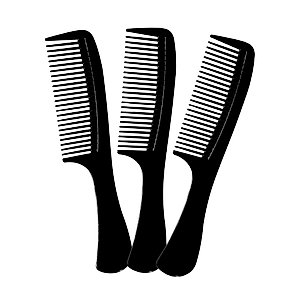 Large Wide Tooth Paddle Comb for Detangling Wet or Dry Hair 8.5-inch Round Handle Styling Combs - Pack of 3 for Men, Women and Kids - Long, Straight, Wavy, Curly and Coarse Hair