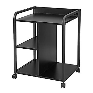 Bertha Burney Printer Stand, 3-Tier Printer Cart with Storage, Mobile Rolling Printer Table with Wheels, Printer Cart with Machine Computer Tower Stand for Home Office