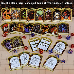 DND Initiative & Combat Tracker Set of 6PCS Erasable Acrylic Top on Screen with Character, Monster Insert Cards DM Tools, Accessories for Dungeons and Dragons, Pathfinder, TTRPGs