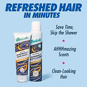 Batiste Overnight Deep Cleanse 200ml, Leave-In Deep Cleansing Dry Shampoo for Overnight Use, Absorbs Oil for Clean Looking Fresh Hair Overnight