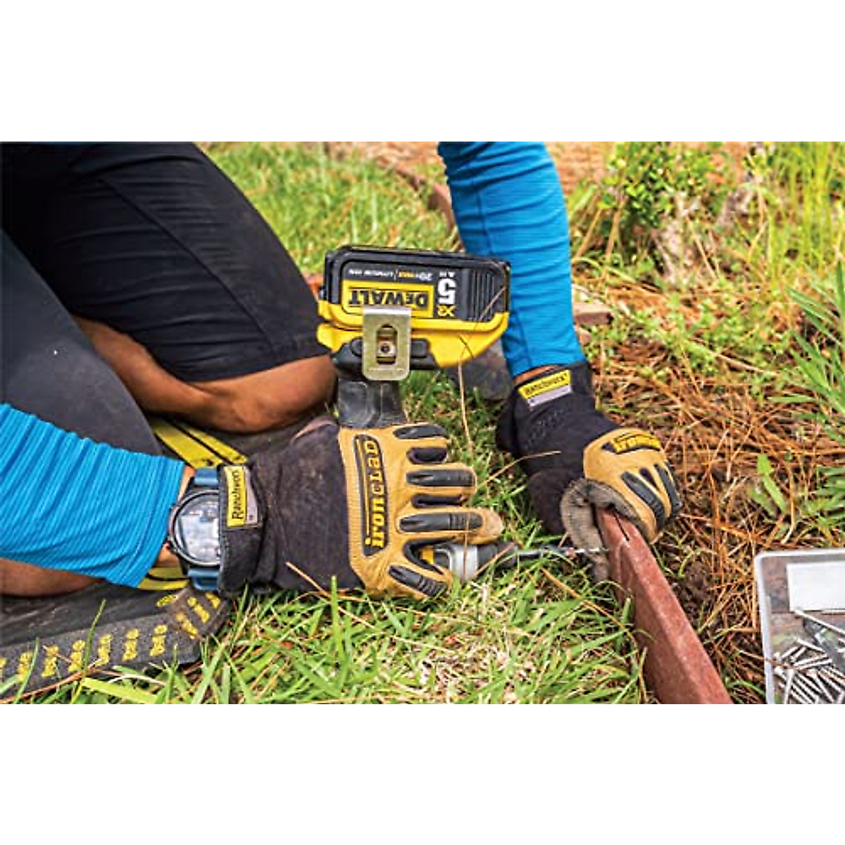 Ironclad Ranchworx Work Gloves RWG2, Premier Leather Work Glove, Performance Fit, Durable, Machine Washable, (1 Pair), RWG2-04-L,Brown/Black