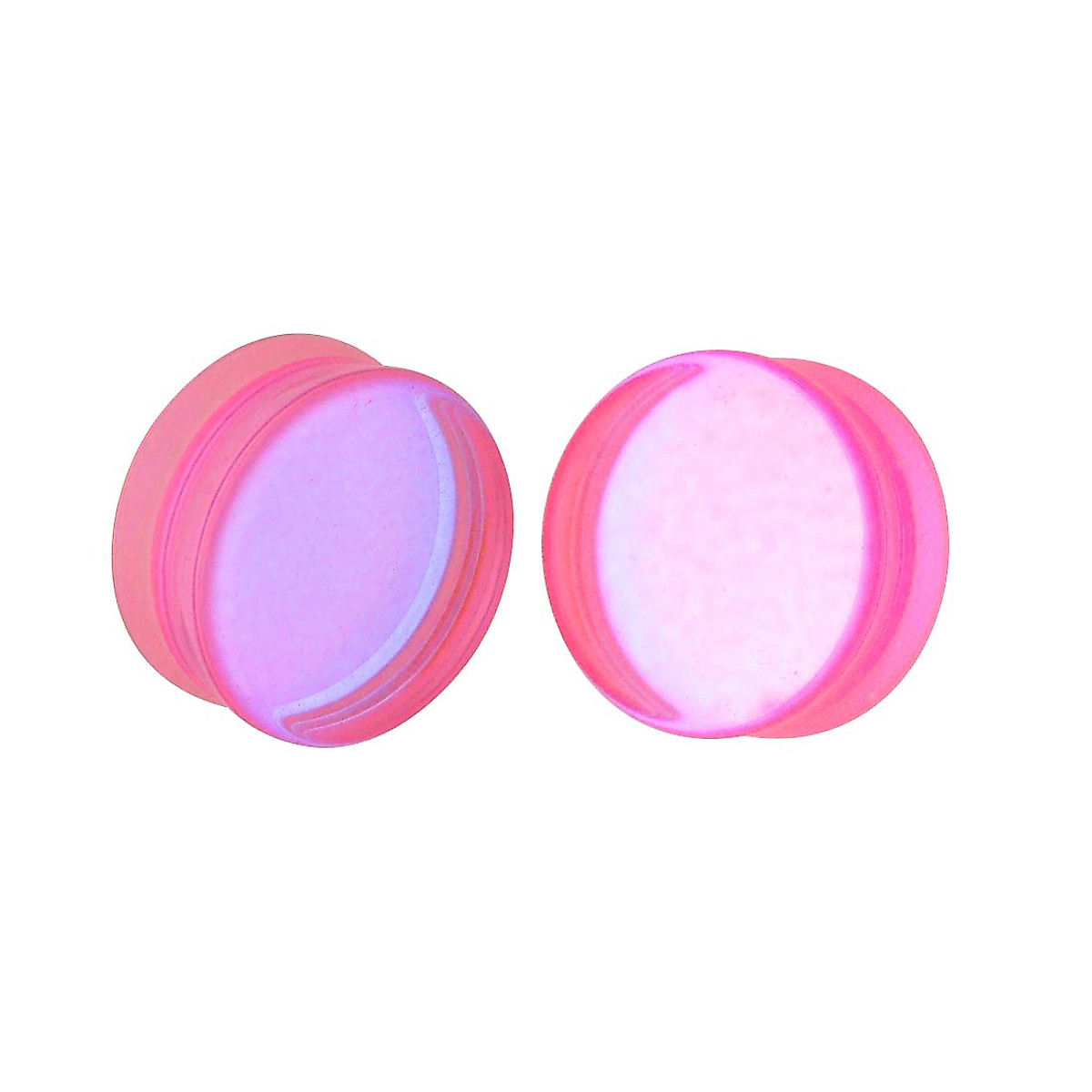 Mystic Metals Body Jewelry Pair of Pink/Aqua Iridescent Double Sided Double Flare Glass Plugs (PG-544) (7/16" (11mm))
