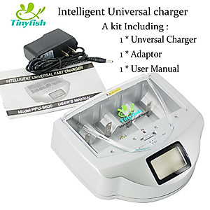 Alkaline Battery Charger|NiCd Discharger|NiCd Charger|NiMh Charger|Universal Battery Charger|Universal Fast Charger for Size AA, AAA, C, D, 9V Batteries Tinyfish PPU9600(No Cells Included)