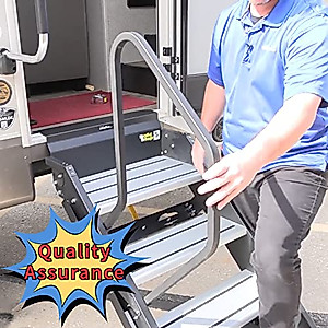 SoCiMa Step Entry Assist Handrail Compatible with 5th Wheel RVs, Travel Trailers and Motorhomes Replace 799640, Black