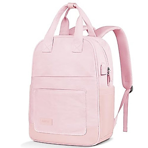 ZOMFELT Casual Laptop Backpack for Women, 15.6 inch Laptop Bag with USB Charging Port, Lightweight College Backpack for School, Daily Backpack Travel Work Backpack for Women, Men, Girls, Pink