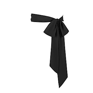 Juweniz Women's Long Chiffon Sash Waist Belt For Bridal Wedding Bridesmaid Prom Formal Special Occasion Dresses Belt 3'' Black