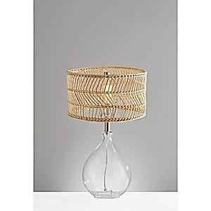 Adesso 1543-12 Cuba Teardrop Table Lamp, 23 in, 60 W, Glass/Light Brown, 1 Table Lamp