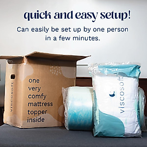 ViscoSoft 4 Inch Pillow Top Memory Foam Mattress Topper Short Queen - Cooling Hybrid Lux Dual Layer RV/Camper Mattress Pad - CertiPUR-US Certified