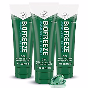 Biofreeze Pain Relief Gel, Arthritis Pain Reliver, Knee & Lower Back Pain Relief, Sore Muscle Relief, Neck Pain Relief, Pharmacist Recommended, FSA Eligible, 3 Pack (4 FL OZ Biofreeze Menthol Gel)