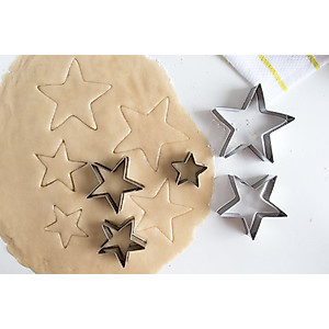 Fox Run Star Cookie Cutter Set, Set of 5, Silver