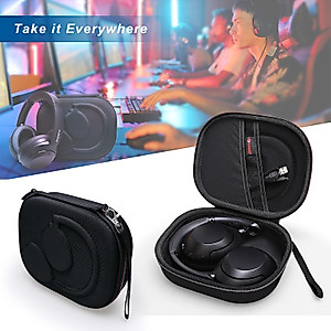XANAD Carrying Case for TOZO HT2 or Sony WH-CH520 or WH-CH510 or JBL Tune 510BT, Tune 660 BTNC, Tune 560BT, Tune 500BT, Live 460NC, E45BT Bluetooth Wireless Headphone(Black)