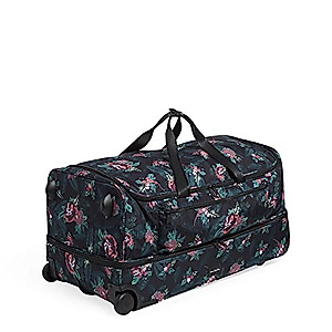 Vera Bradley Women's Recycled Lighten Up Reactive Xl Foldable Rolling Duffle Luggage, Rose Foliage, One Size