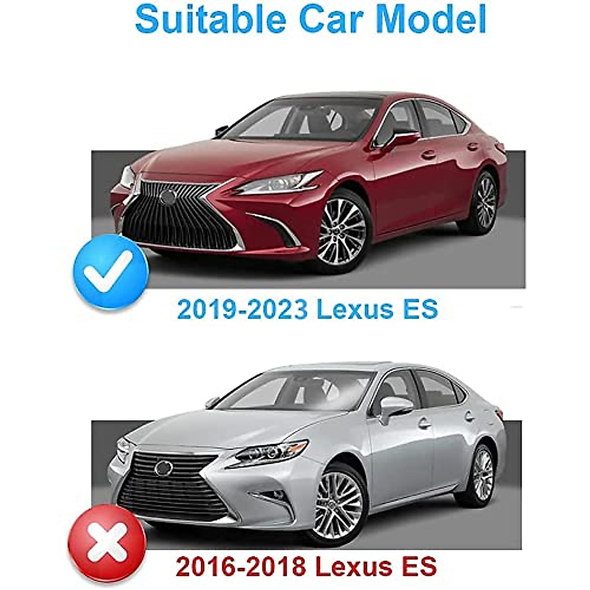 Fitcamx 4K Dash Cam Suitable for Lexus ES350 ES300h F Sport ES250 2019 2020 2021 2022 2023 Luxury Sedan 4D, Integrated OEM Style, UHD 2160P Video WiFi, G-Sensor, Loop Recording, Plug&Play, 64GB Card