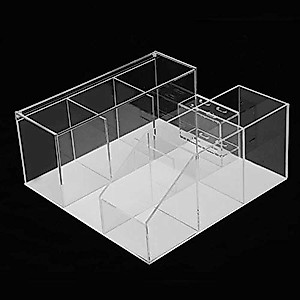 Eyelash Beauty Organizer, Acrylic Eyelash Grafting Tool Storage Beauty Tool W/Tweezers Holder Display Boxes for Home Eyelash Salon (Transparent)