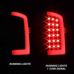 AKKON - For 03-06 Dodge Ram 1500 2500 3500 LED DRL Light Tube Black Tail Brake Light Lamp Assembly