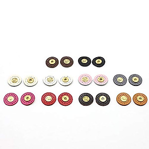 EXCEART Purse Wallet 2 Pair Magnetic Buckle Bag Button Purse Snap Closure Purse Handbag Fastener Replacement for DIY Purse Bag Clothes Leather Accesories Brown Yellow Round Purse