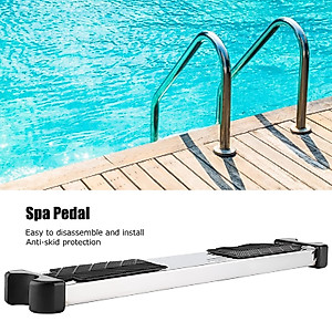 Pool Ladder Steps Replacement, 304 Stainless Steel Thickened Ladder Pedal with Nonslip Rubber Pad, Swimming Pool Ladder Steps for Hot Spring Pool