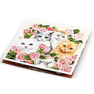 Happy Birthday Cards - Holiday Greeting Card, Graduation, Wedding, Anniversary Cards - for Wife Husband Kids Friends w/ Mailing Envelope - Cats