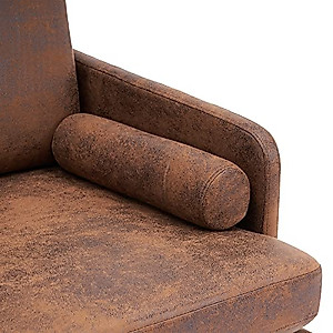 TehRecBT Loveseat Sofa,Upholstered Two-Person Small Couch with Metal Legs,Modern Mid Century Living Room Lounge Chair Two-Seat Sofa for Small Spaces for Living Room, Bedroom (Loveseat,Brown)