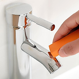 SXRC Stainless Steel Decontamination Artifact Eraser,Easy Limescale Eraser Orange,Reusable Rust Eraser,Cleaning Eraser Bathroom Glass Rust Remover Rubber,for Steel Stainless Surface Kitchen Home