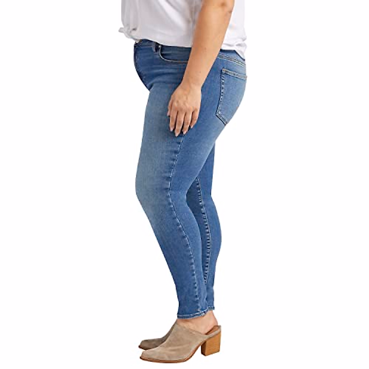 JAG Jeans Women's Plus Size Forever Stretch High Rise Skinny Jeans, Indigo Blue, 3 Plus