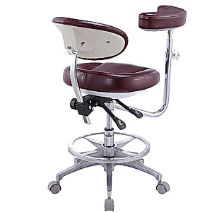 GUNEL Deluxe Leather Dental Chair with Adjustable Armrests Medical Doctor's Chair Lift Swivel Chair Physician Nurse Assistant Chair for Hospital Clinic Lab Office