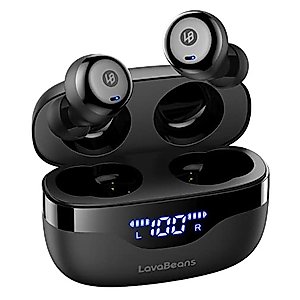 Wireless Earbuds, LavaBeans True Bluetooth In-ear Headphones 35H Playback with Power Display, IPX 8 Waterproof Touch Control Stereo Sound Earphone for Home Work Sports compatible with iPhone & Android