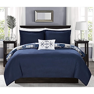 Utopia Blue Queen 8pc Duvet Set