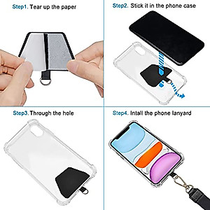 SHANSHUI Phone Lanyard, Neck Strap and Wrist Tether Key Chain Holder Universal for Phone Case Anchor Fit All Smartphones-Black