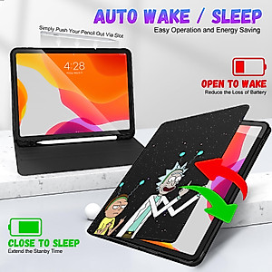 Trendy Fan for iPad Pro 12.9 Case 2022/2021/2020/2018 for Kids Teen Boys Girls Women Folio Smart Pencil Holder Cute Cartoon Kawaii Design Cover for Apple iPad 12.9 Inch(6th/5th/4th/3rd Generation), Rk