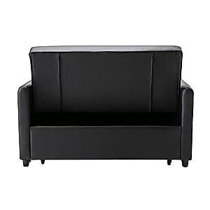 ERYE Black Pu Leather Tufted USB Ports, Twin